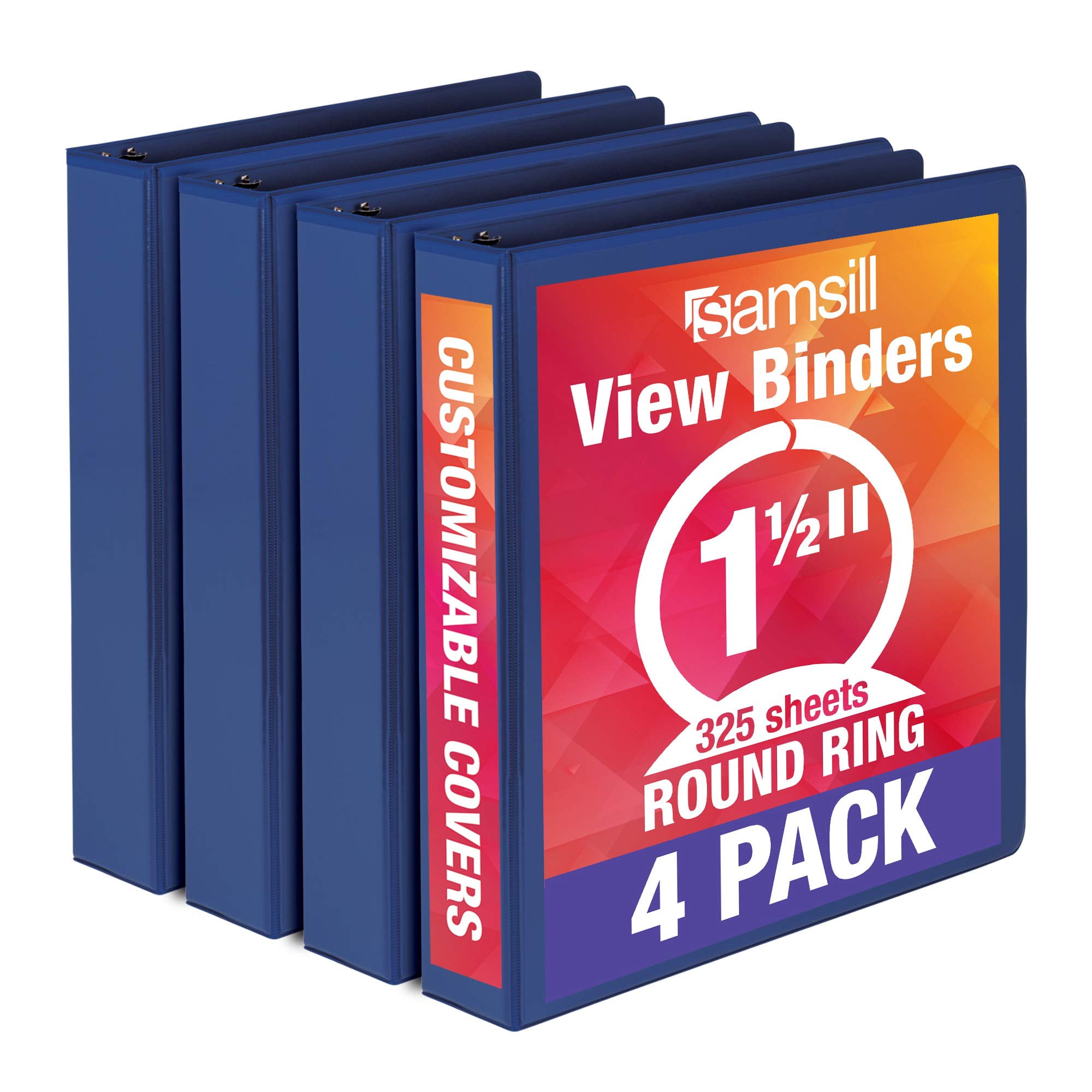 Samsill Economy 3 Ring Binder Organizer, 1.5 Inches, Customizable Clear ...