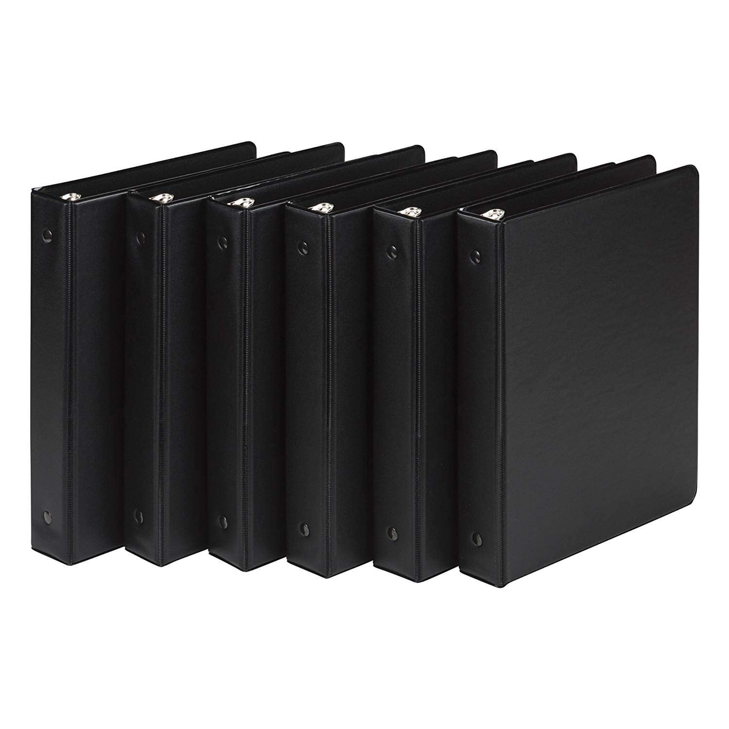 Samsill MP32300 3 Ring Mini Storage Binders, 1 Inch Round Ring Black ...