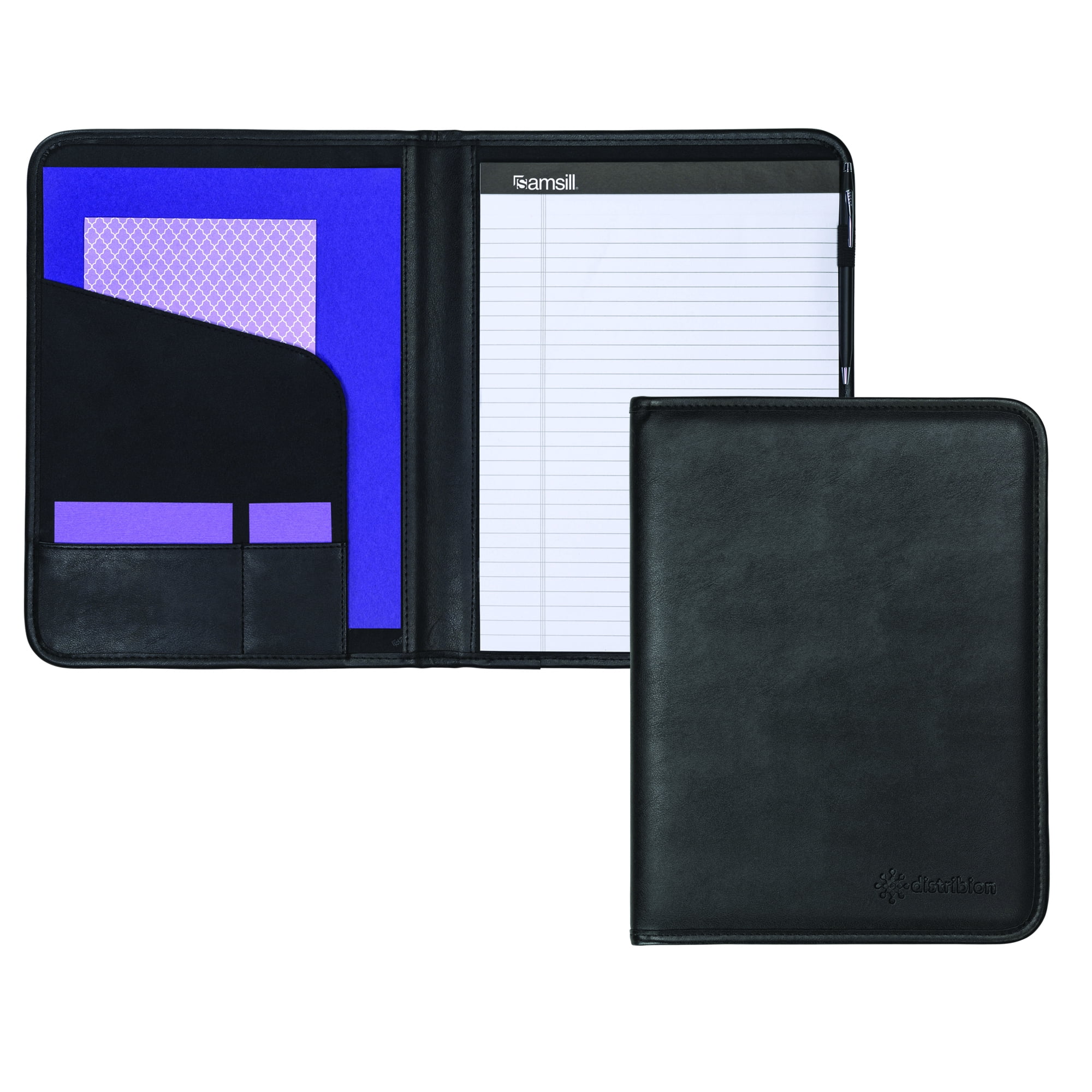 Samsill Professional Padfolio, 8.5"x11" Writing Pad Included, Black ...