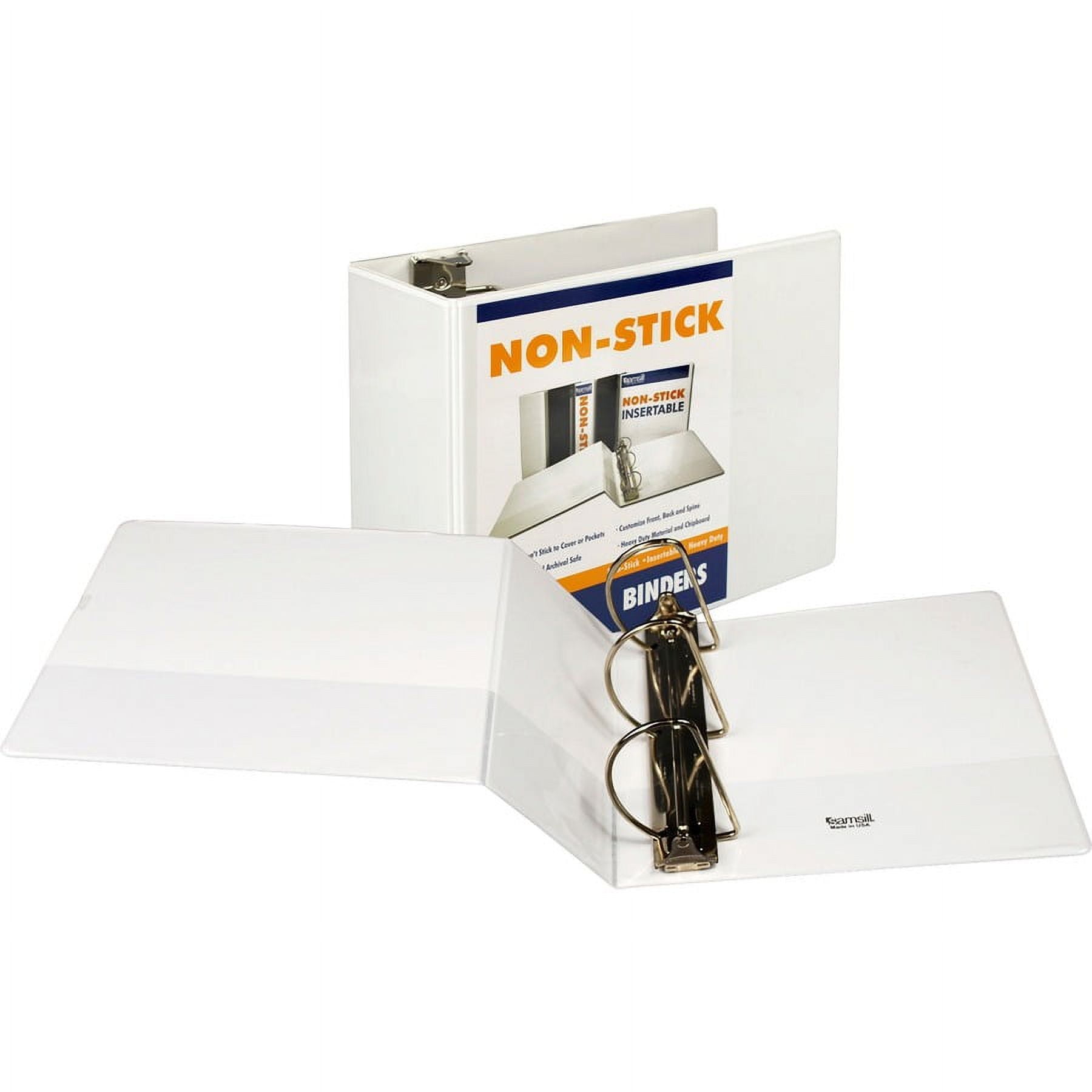 Samsill, SAM16407, Non-stick View D-Ring Binder, 1 Each, White ...
