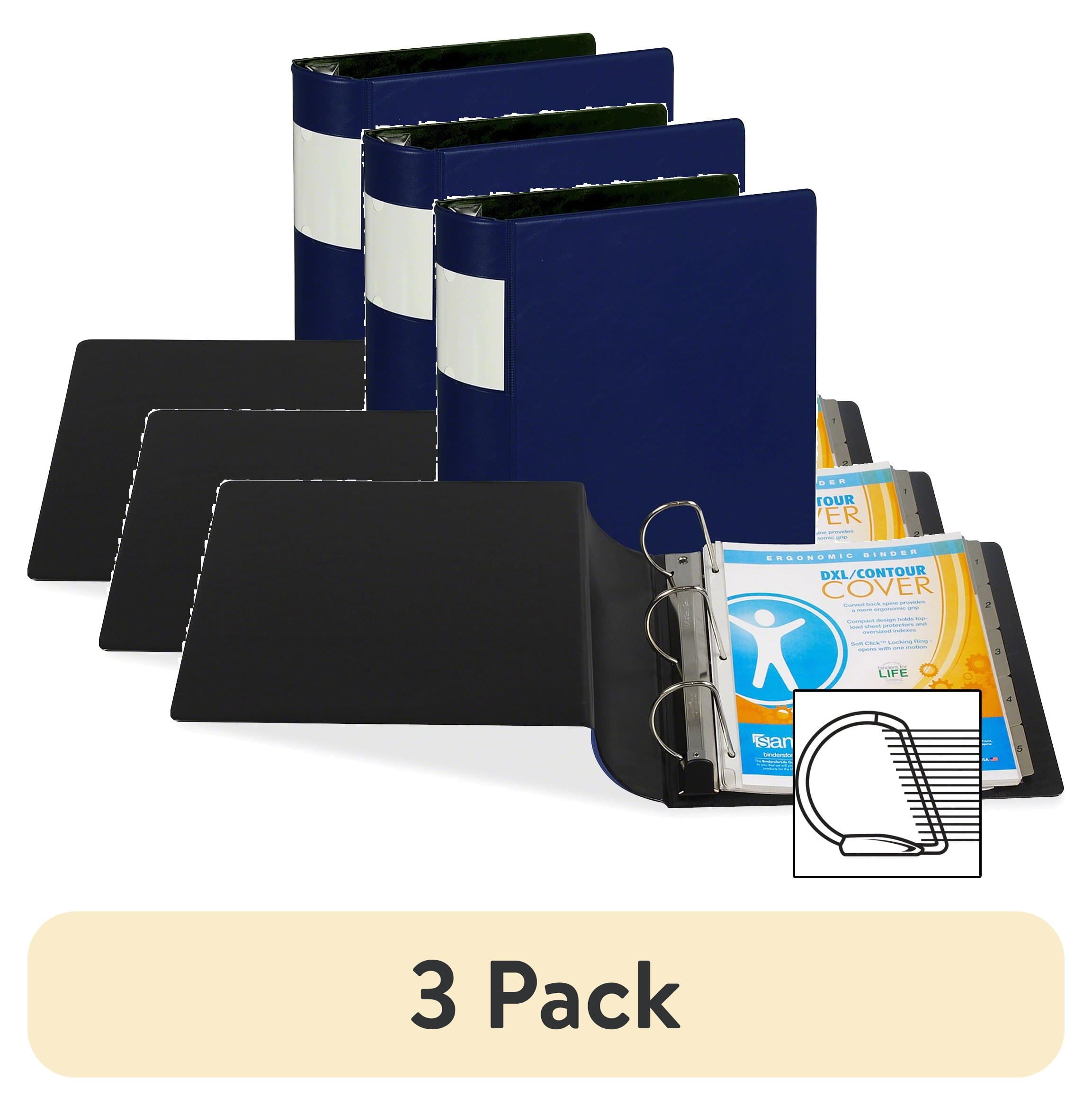 (3 pack) Samsill, SAM17692, DXL/Contour Cover D-Ring Binders, 1 Each, Blue - Walmart.com