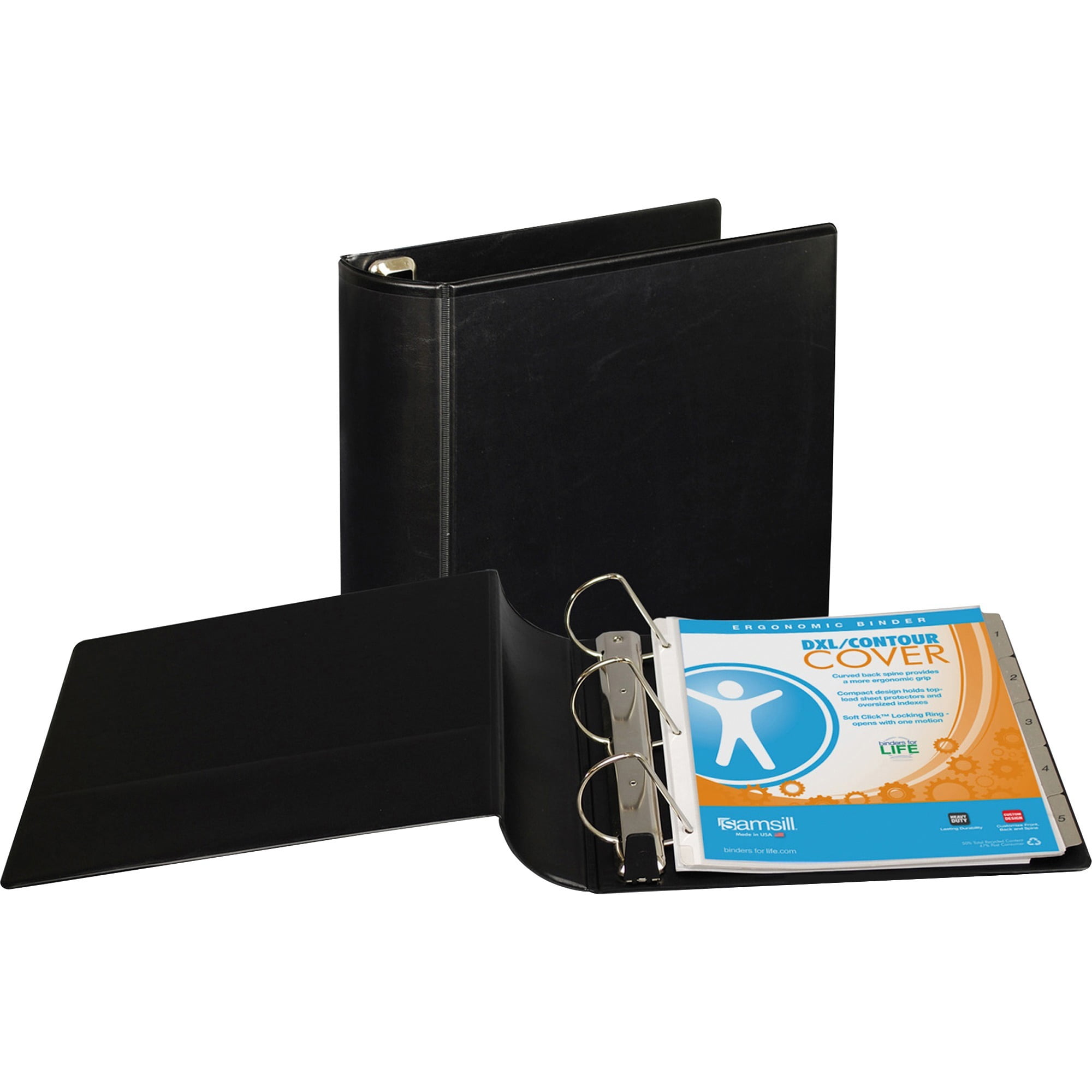 Samsill, SAM17780, DXL Locking D-Ring Binders, 1 Each, Black - Walmart.com