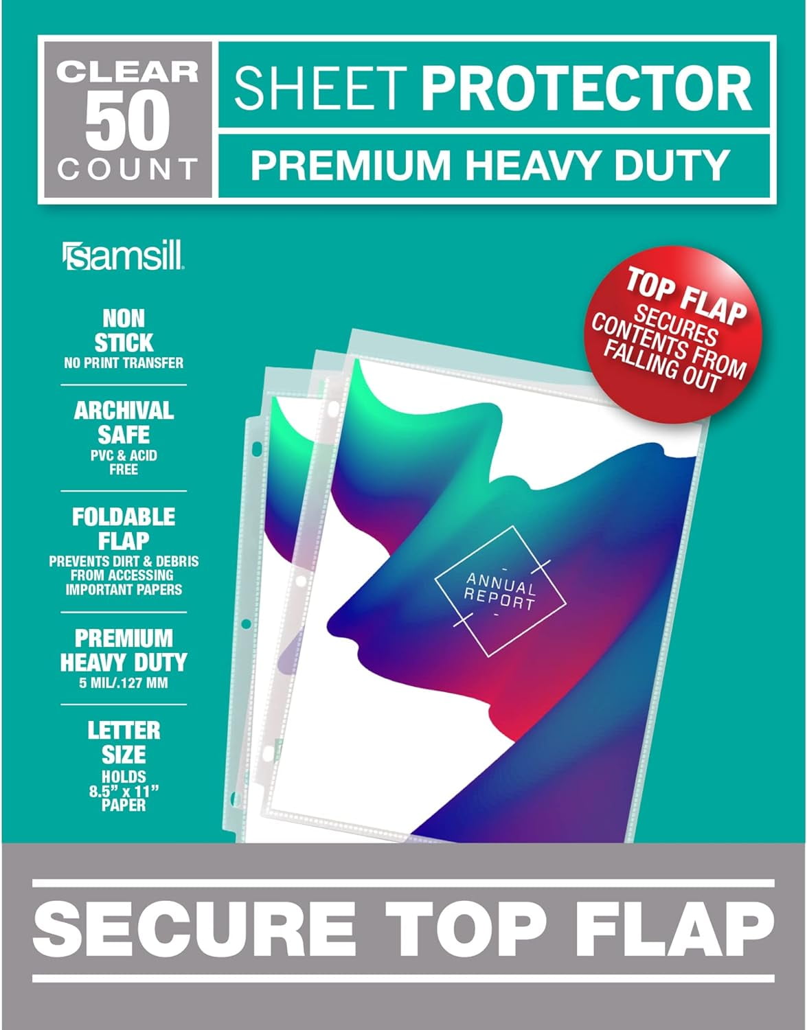 Samsill Sheet Protectors, Inch Page Protectors for 3 Ring Binder, Super ...