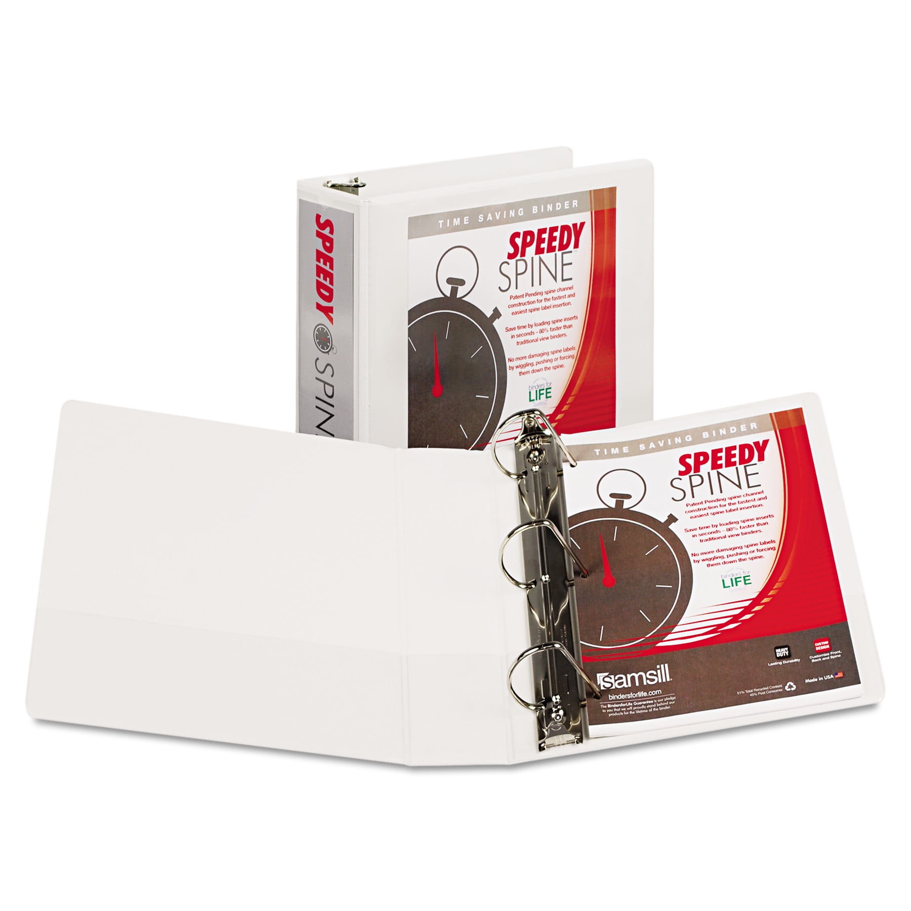 Speedy Spine Heavy-Duty Time Saving Round Ring View Binder 3 Rings, 3 ...