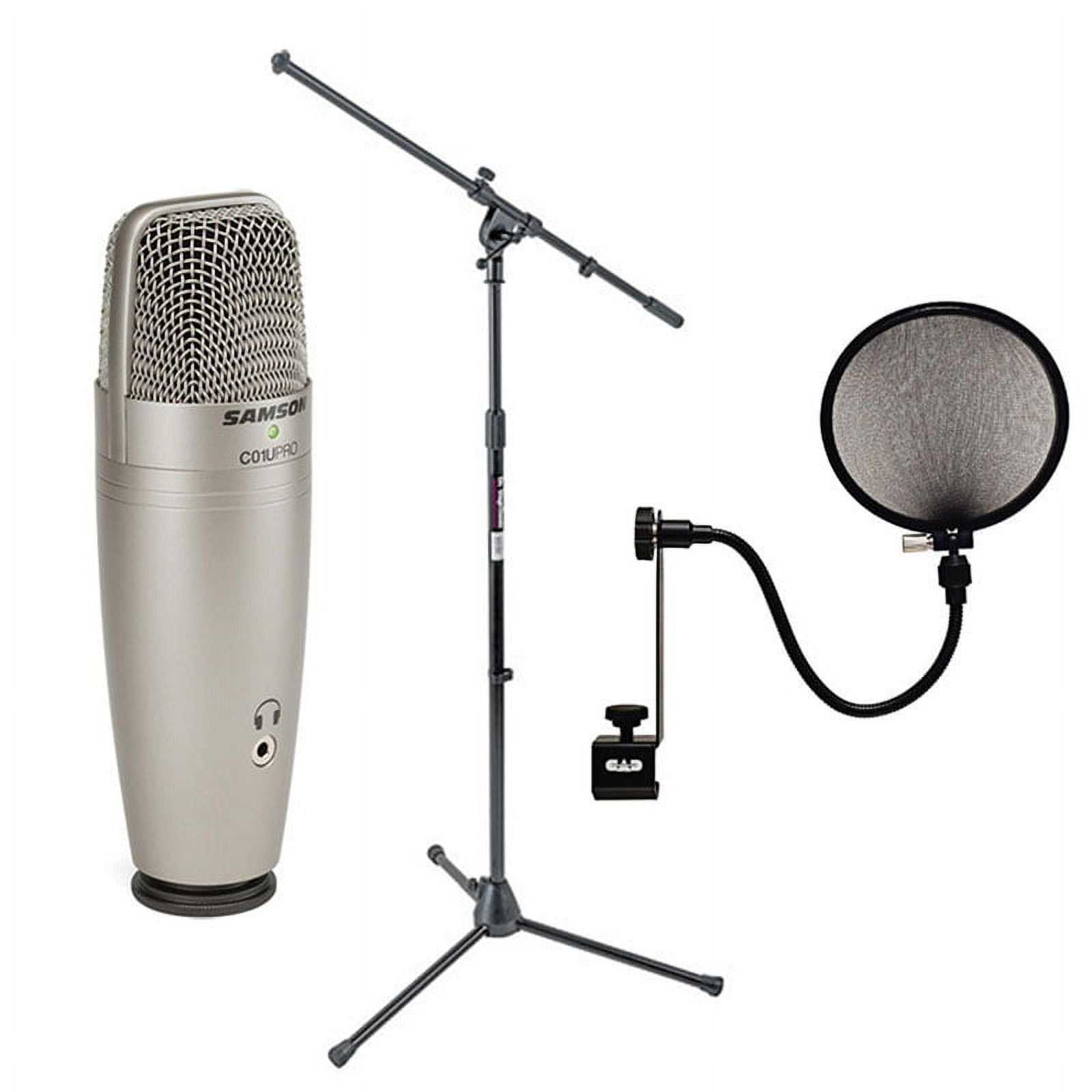 Samson C01U Pro USB Studio Condenser Microphone + On Stage MS7701B Euro ...