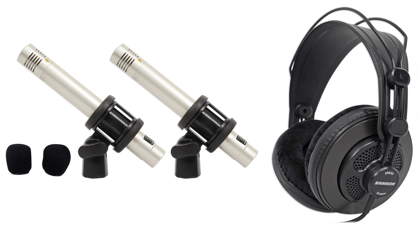 Samson C02 Pair Pencil Condenser Studio Recording Microphones Mics ...