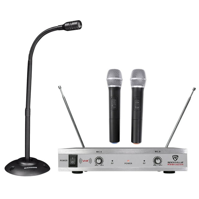 Samson CM15P 15" Podium Microphone with 2 Handheld Wireless Mics for ...