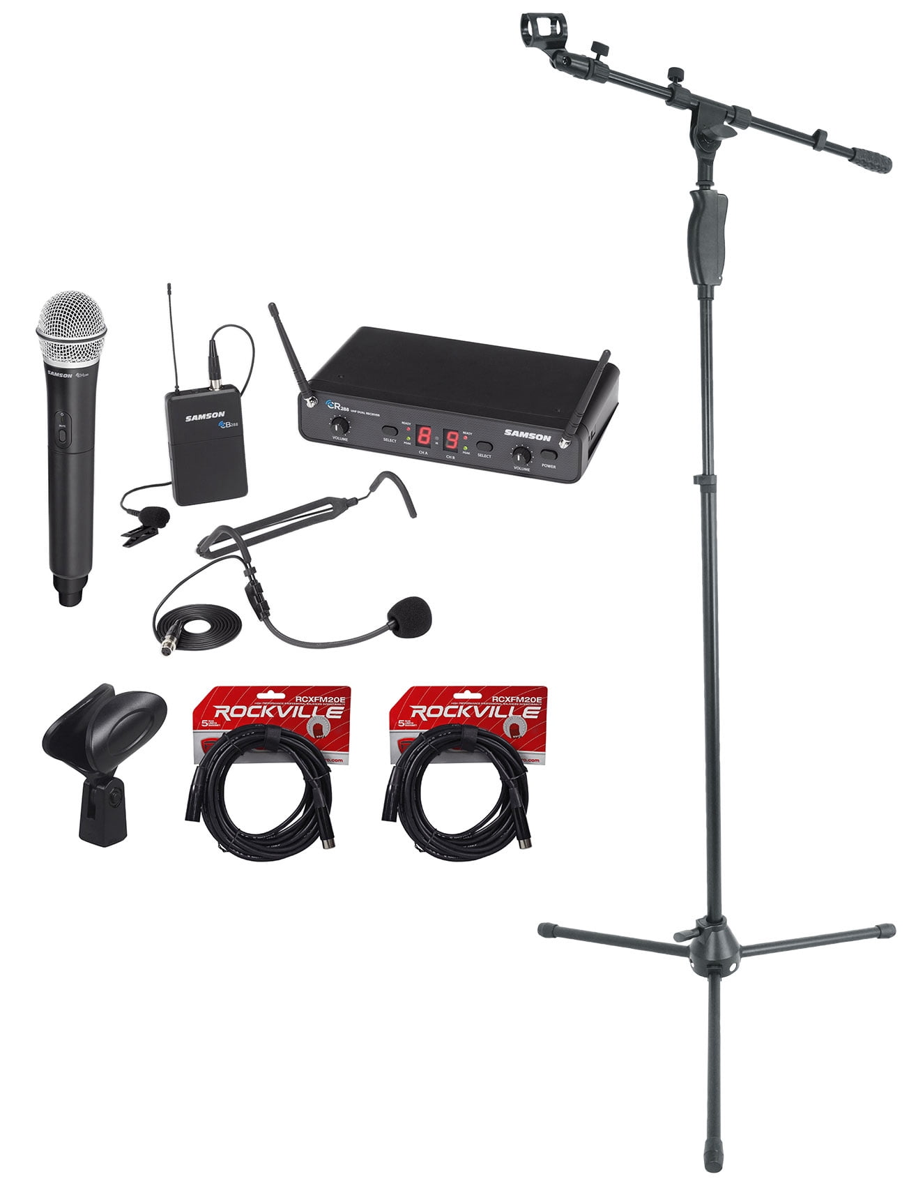 Samson Concert 288 UHF Beltpack Lavalier Headset Wireless Microphone ...