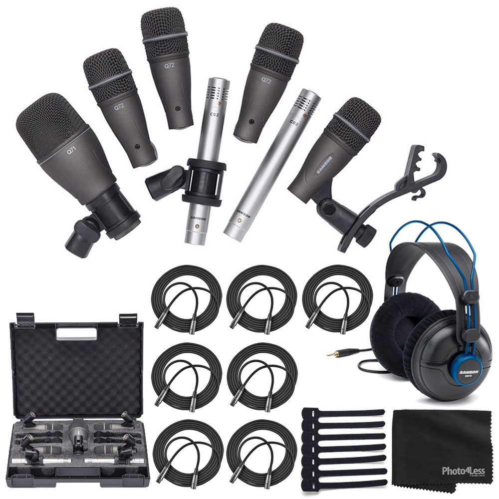 Samson DK707 7-Piece Drum Microphone Kit + Samson SR970 Professional ...