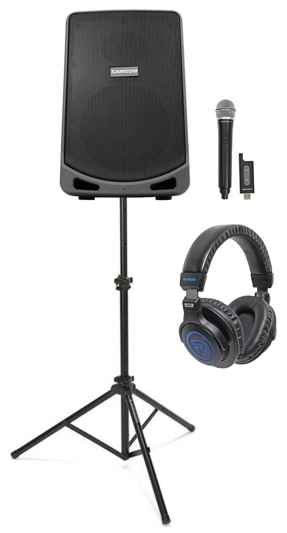 Samson Expedition XP106W 6" Rechargeable Powered Speaker+Mic+Stand ...