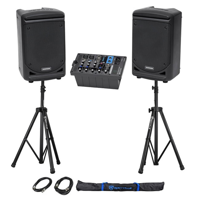 Samson Expedition XP300 300w Portable 6" Bluetooth PA DJ Speakers+Mixer ...