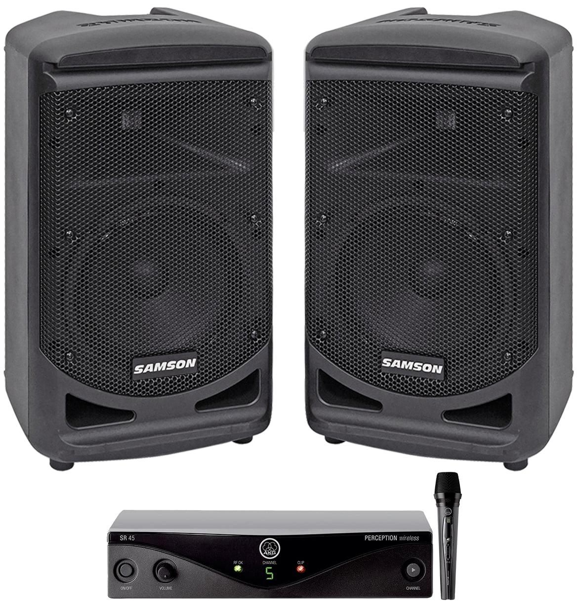 Samson Expedition XP800 800w Portable 8" PA DJ Speaker System+AKG ...