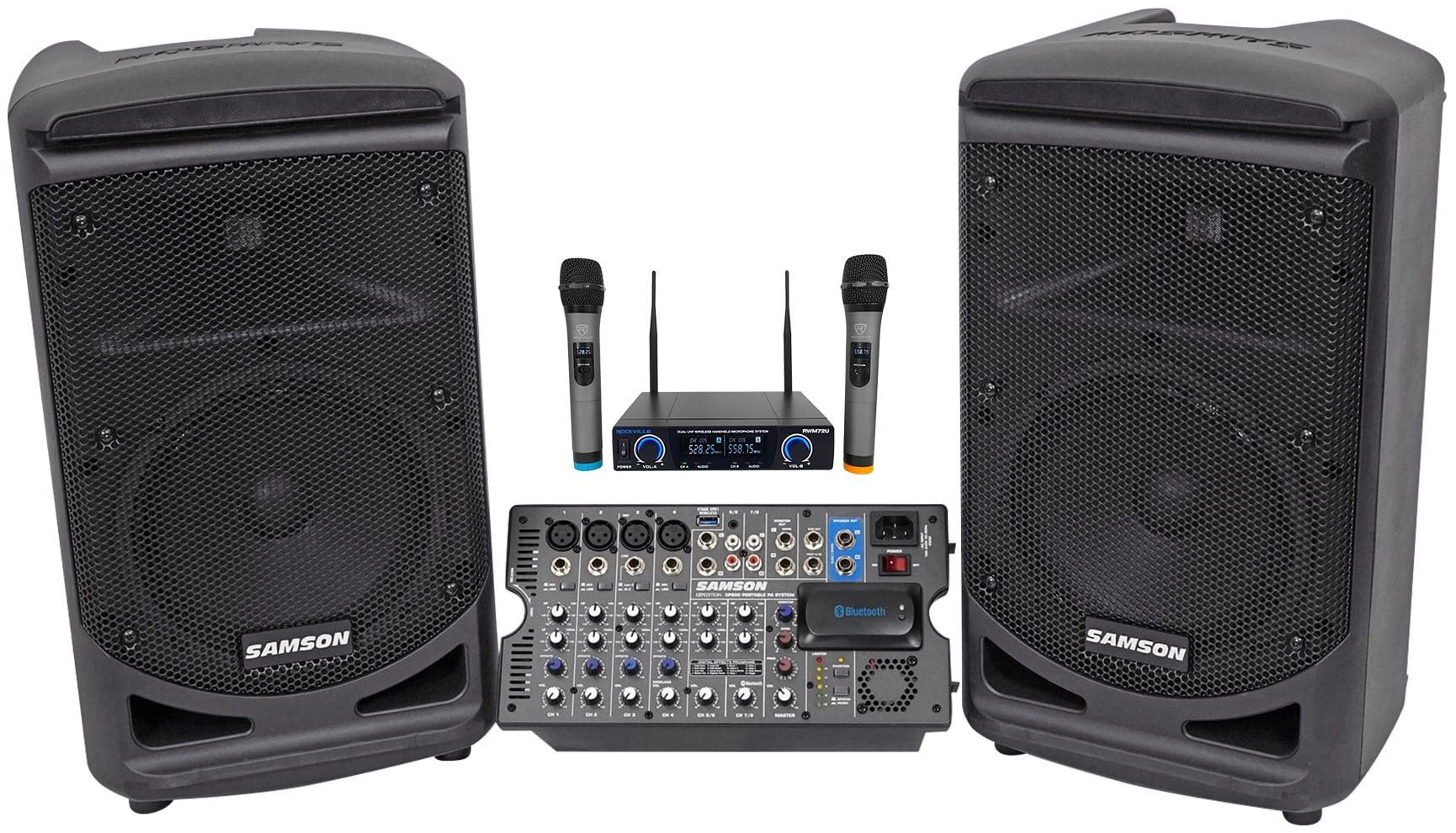 Samson Expedition XP800 800w Portable 8" PA DJ Speaker System+Dual ...