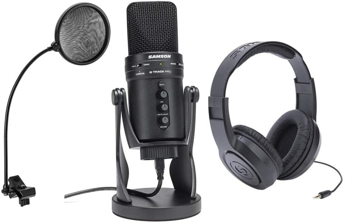 Samson G-Track Pro Studio USB Condenser Mic with Audio Interface ...