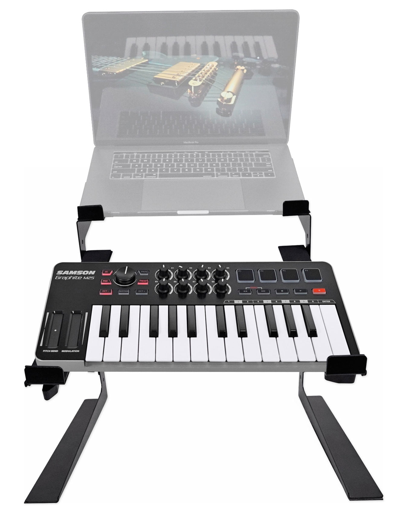 Samson Graphite M25 25-Key USB MIDI Keyboard Controller+Dual Shelf ...