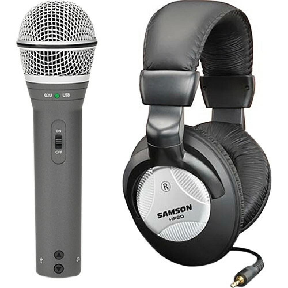 Samson Q2U Rugged Wired Dynamic Microphone - Gray - 6.56 ft - Mono - 50 ...