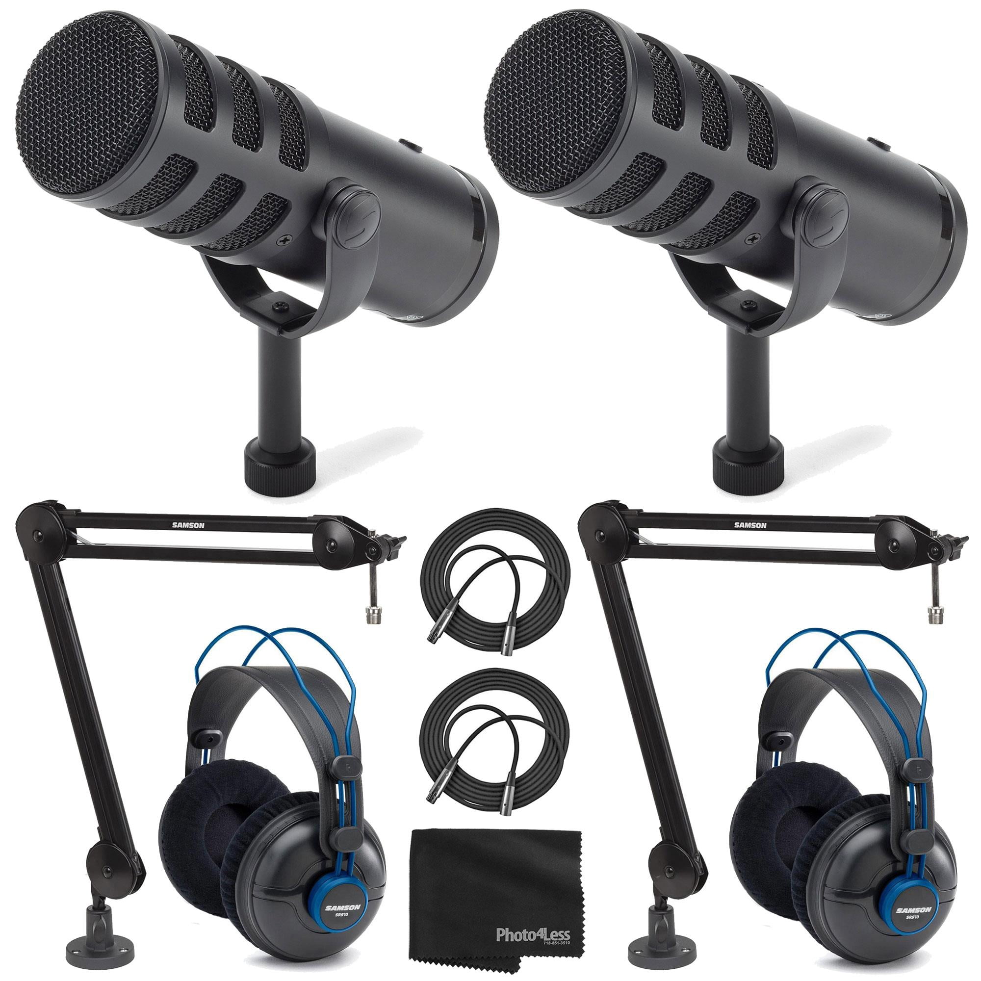 Samson Q9U Mic & Studio Headphones, Boom Arm, Cable & Cloth - Recording ...