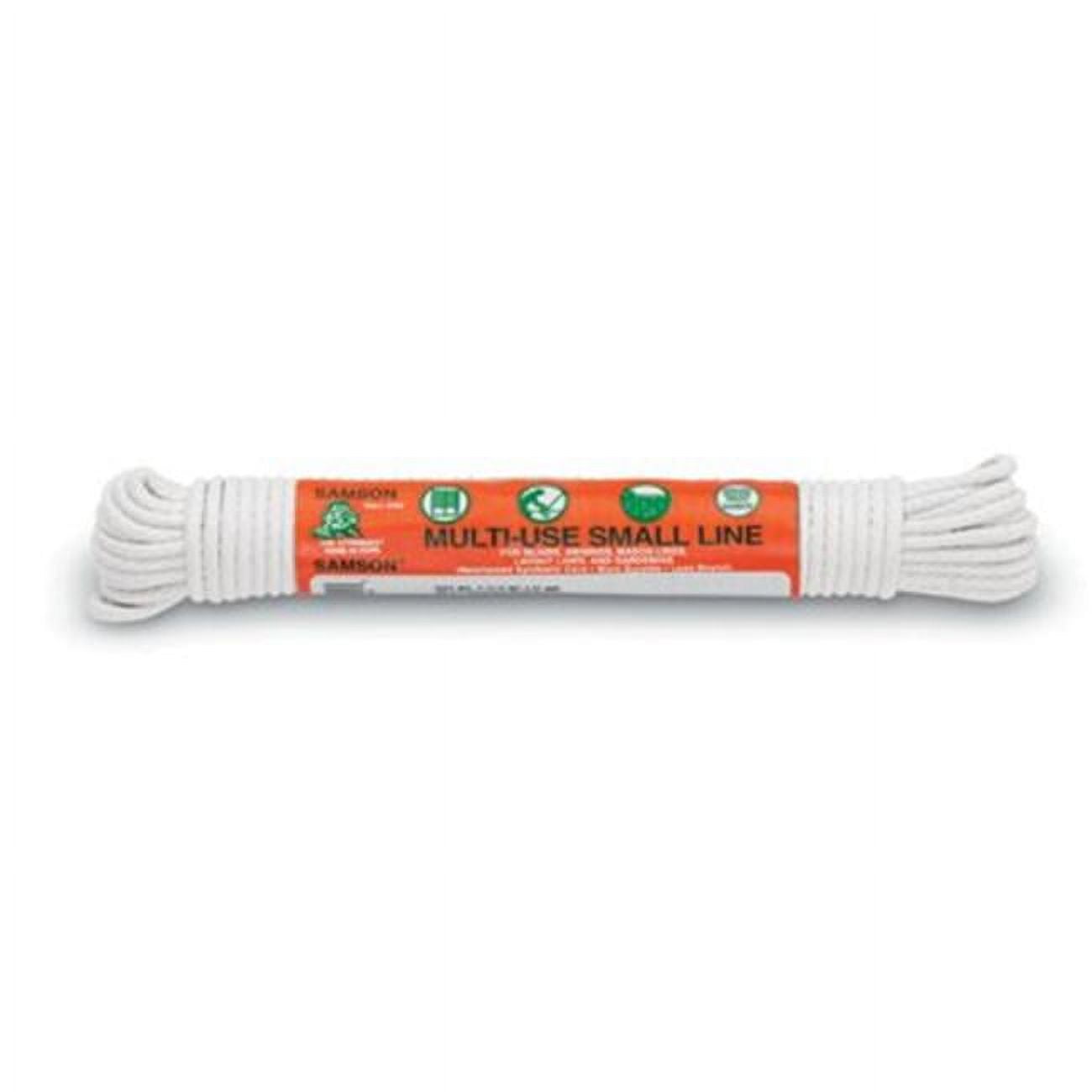 Samson Rope General Purpose Cord, 220 lb Capacity, 48 ft, Cotton, White ...