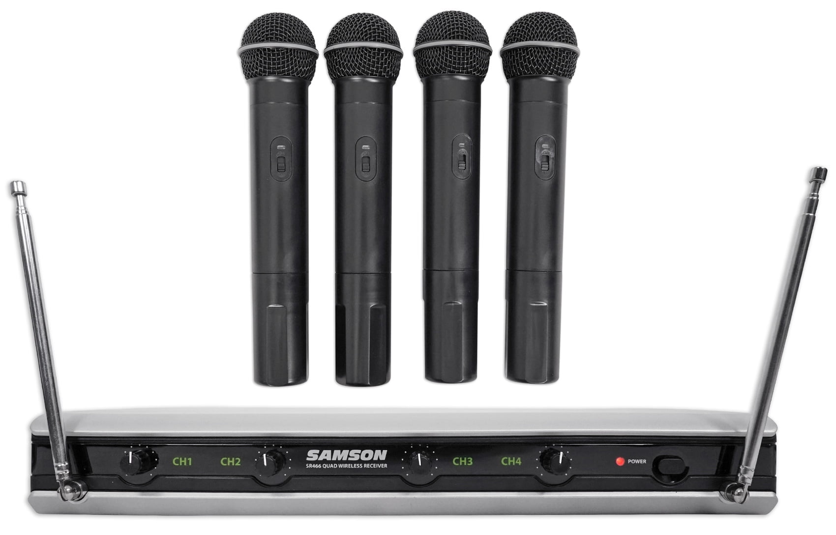 Samson Stage v466 Quad - (4) Handheld Vocal VHF Wireless Microphones ...