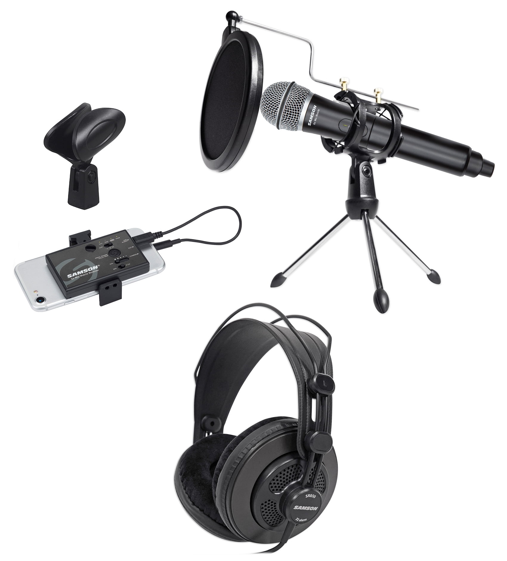 Samson Wireless ASMR Recording Streaming Kit w/Microphone+Stand ...