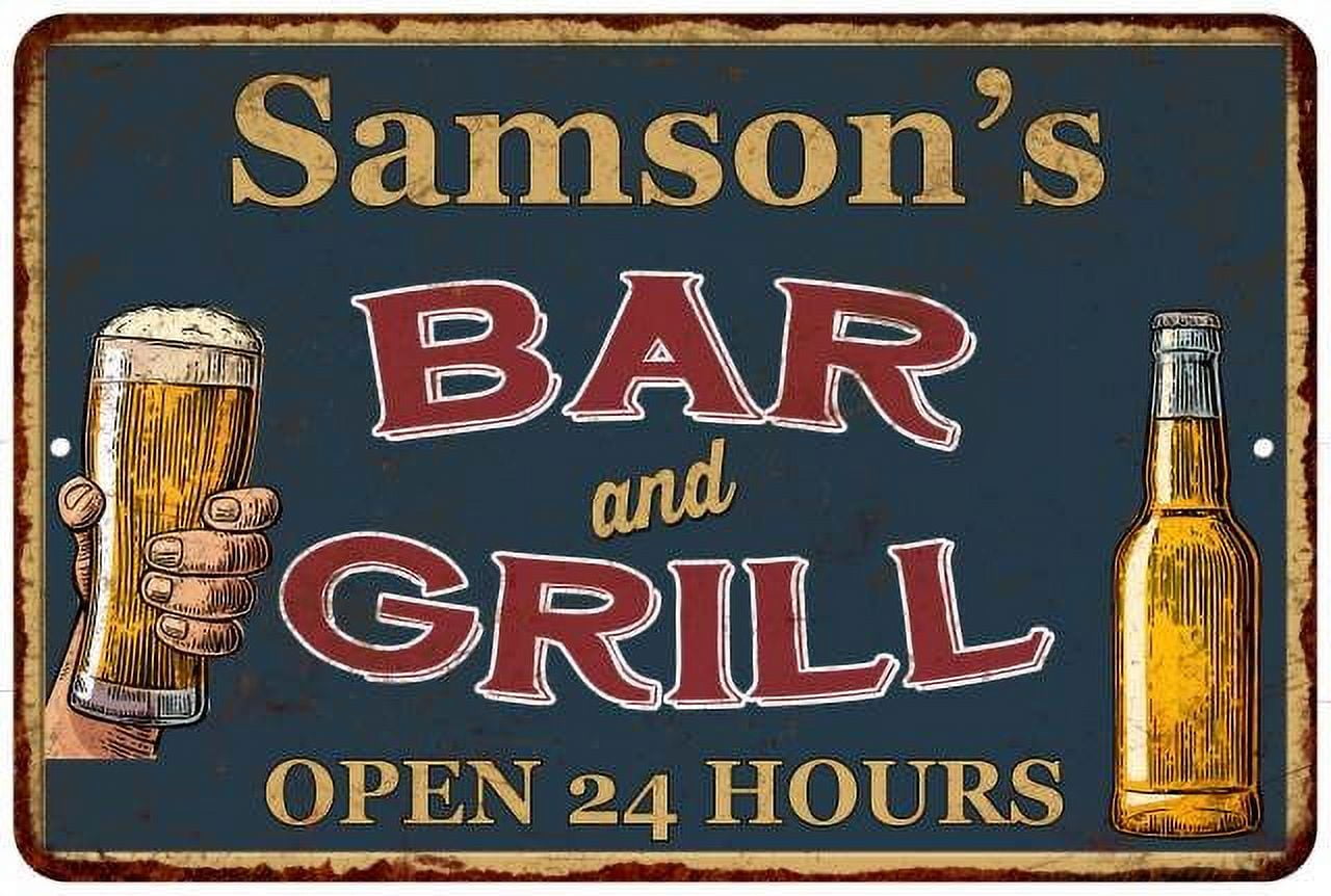 Samson's Green Bar and Grill Sign 8 x 12 High Gloss Metal 208120044681 ...