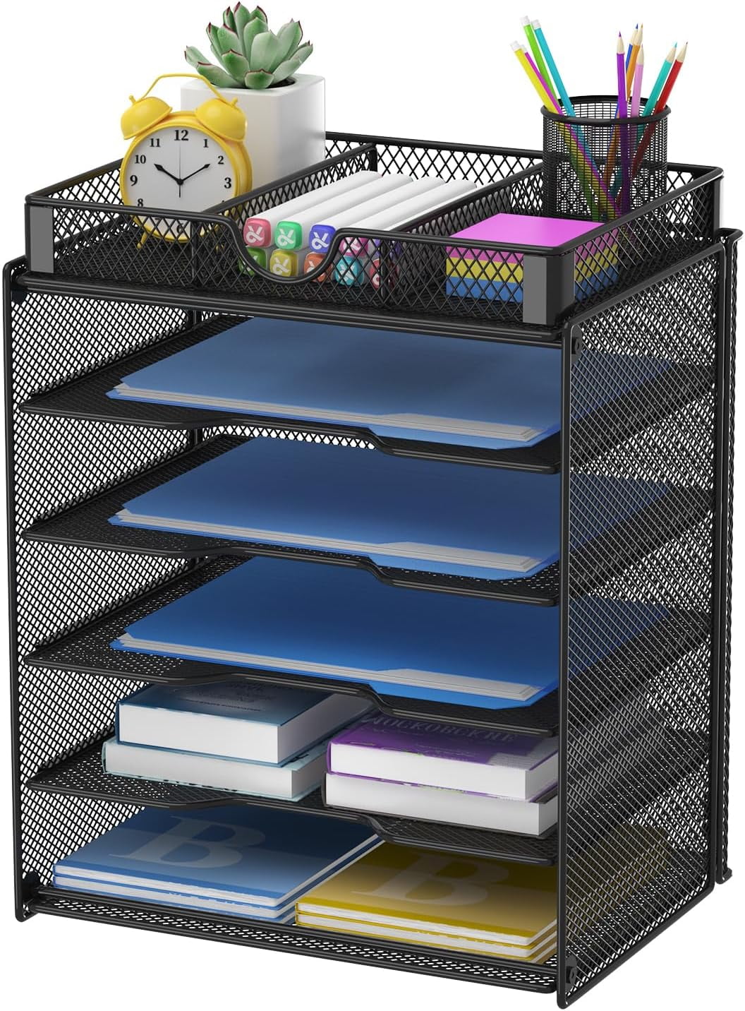 Samstar Letter Tray Organizer, 5-Tier Desk File Organizer Paper Sorter ...