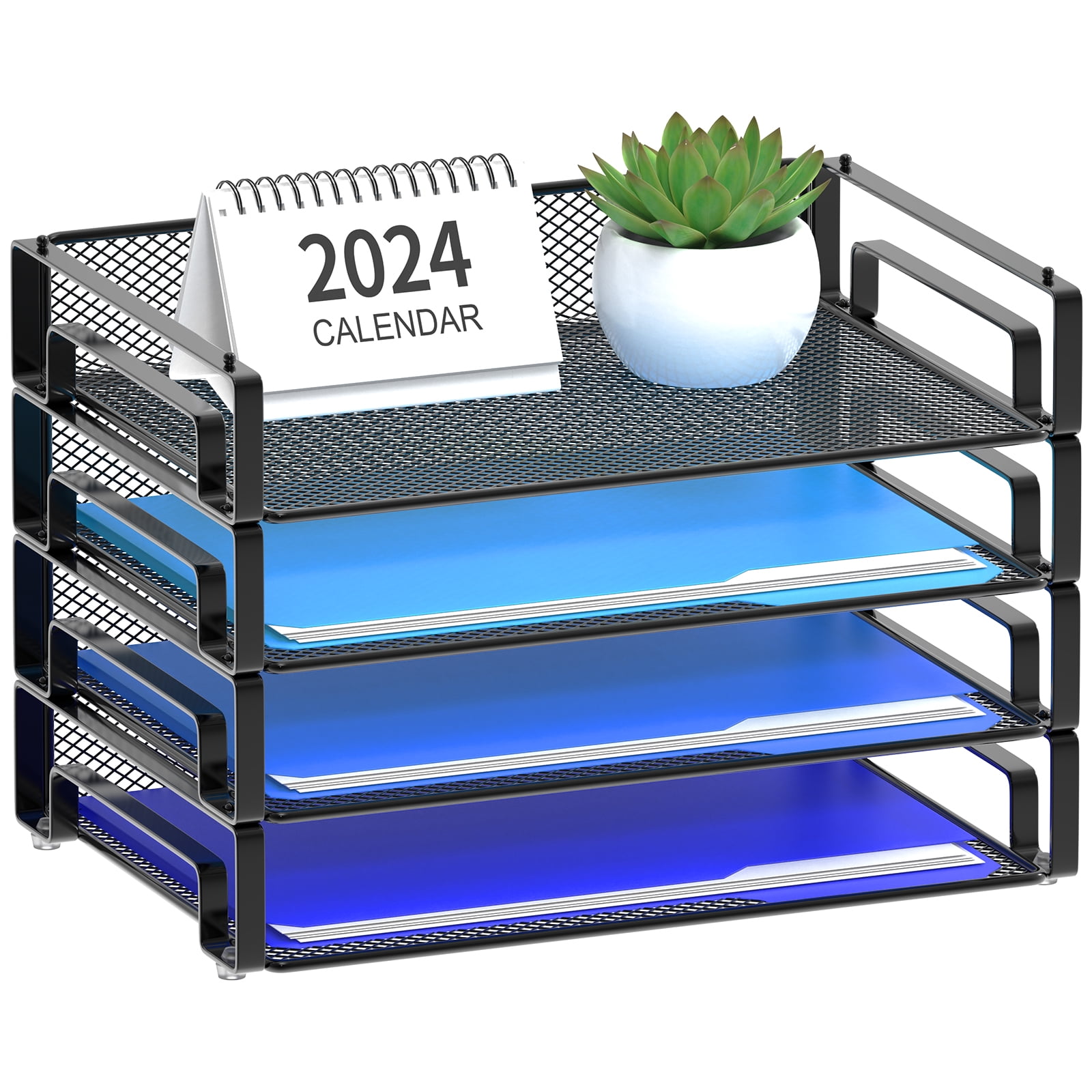 Samstar Stackable Letter Paper Tray, Desk File Organizer Paper Sorter ...