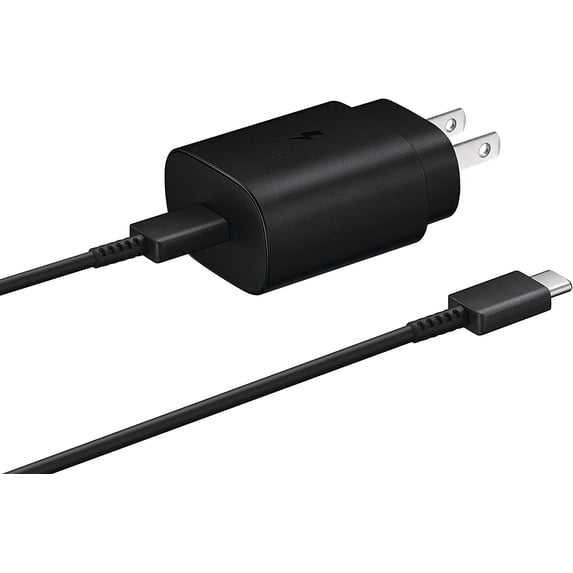 Samsung 25W Fast Charger with USB-C Cable, Power Adapter, Wall Plug ...