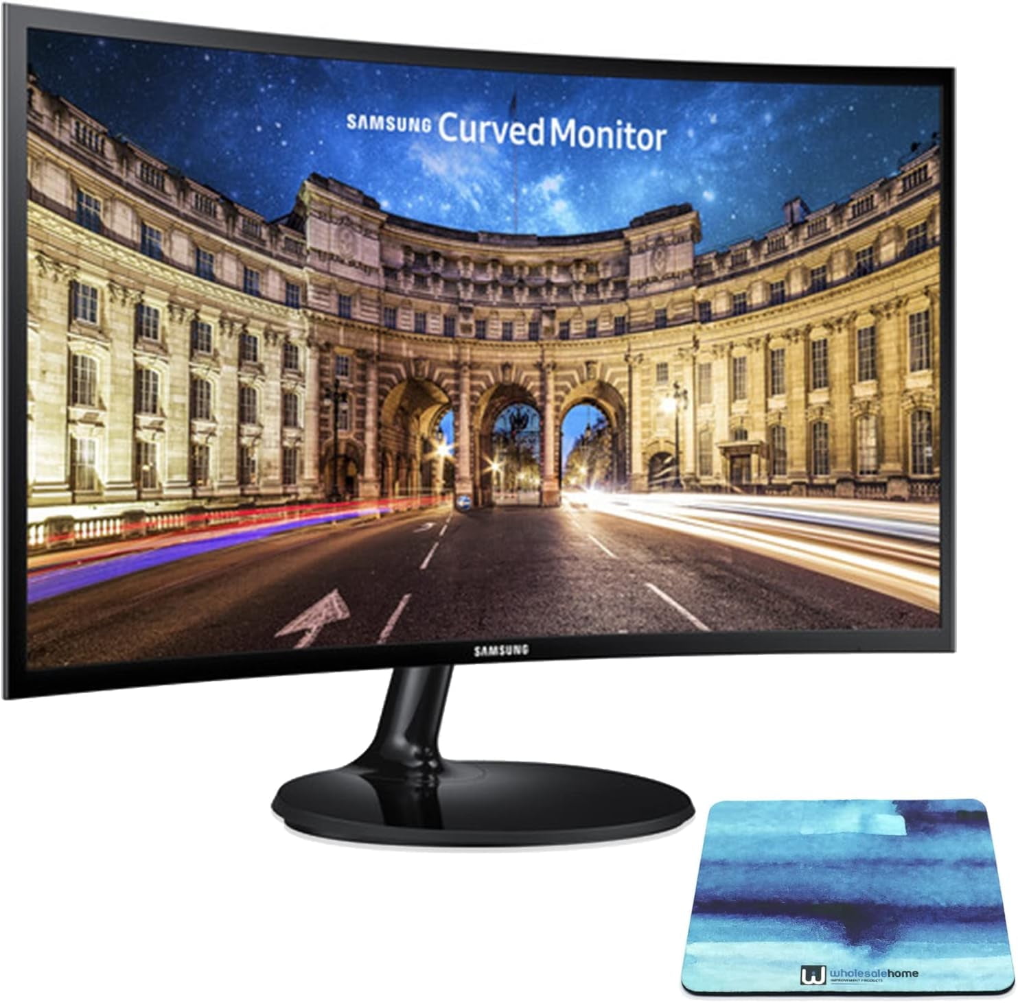 Samsung 27" FHD LED Curved Monitor with Wholesalehome Mouse Pad, Black ...