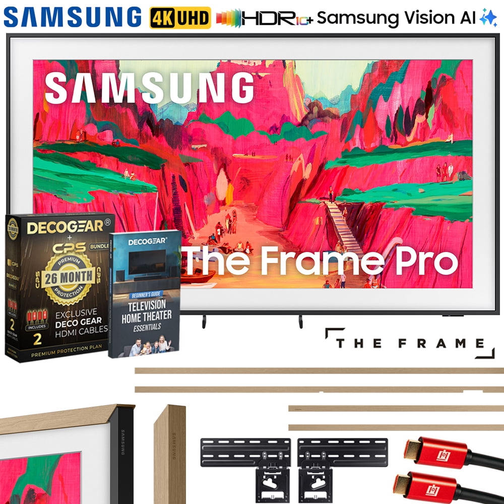 Samsung 75" The Frame Pro LS03FW 4K Neo QLED TV (2025) Bundle with ...