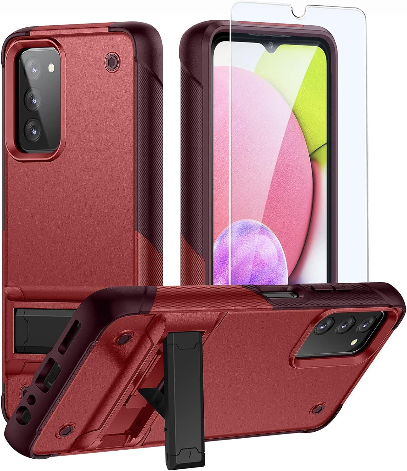 for Samsung A03S Case,Galaxy A03S Phone Case with Tempered Glass Screen ...