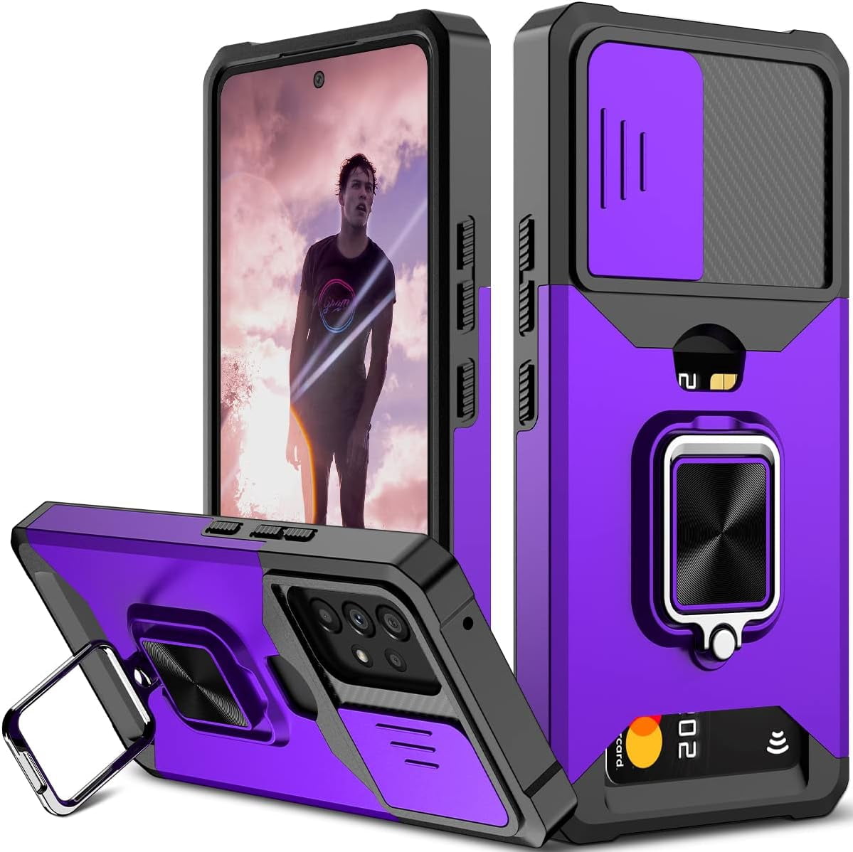 for Samsung A53 5G Case with Sliding Camera Cover Heavy Duty Protective ...