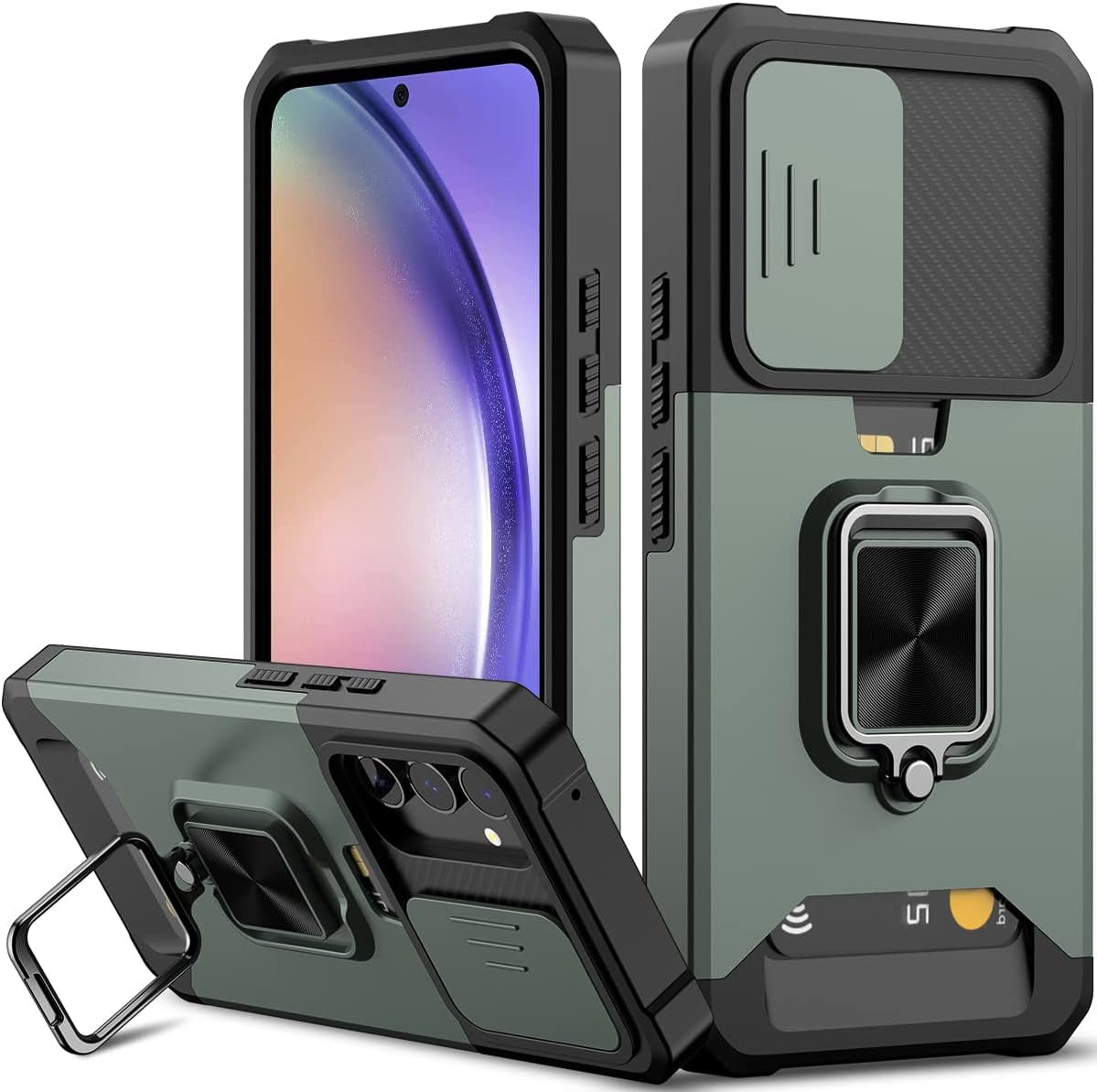 for Samsung A54 5G Case with Sliding Camera Cover Heavy Duty Protective ...