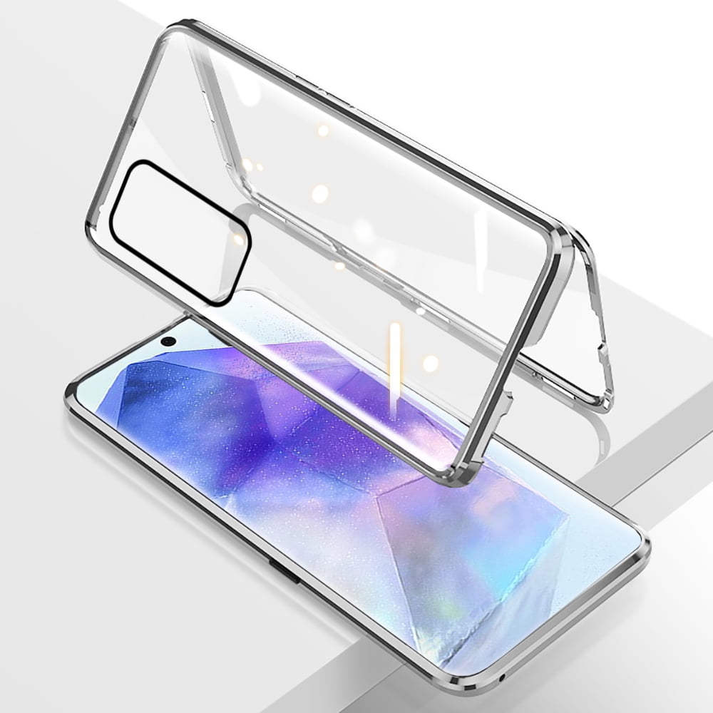 for Samsung A55 Case 360° Magnetic Flip Double-side Protective Glass Cover Coque for Samsung ...
