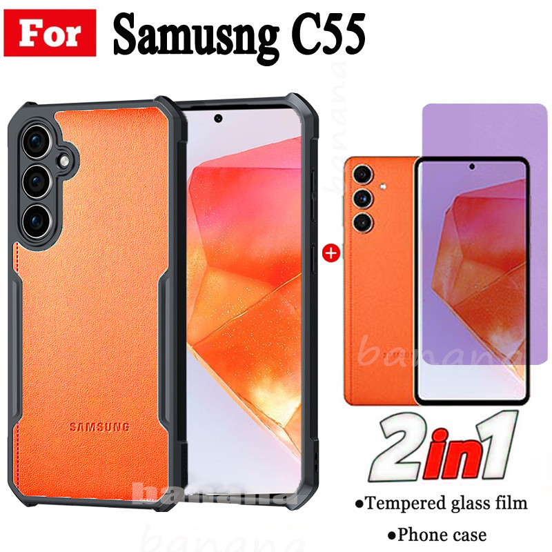Samsung C55 Acrylic Phone Case for Samsung C55 Tempered Glass and ...
