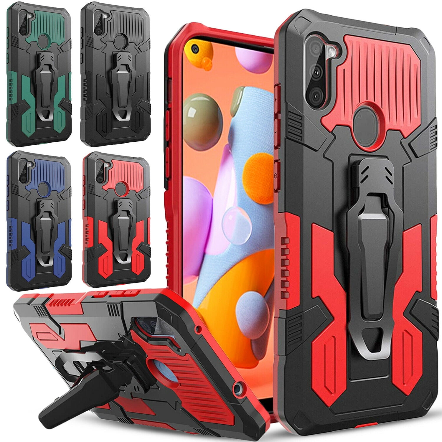 Samsung Galaxy A01 Case, Dual Layers [Combo Holster] And Built-In ...