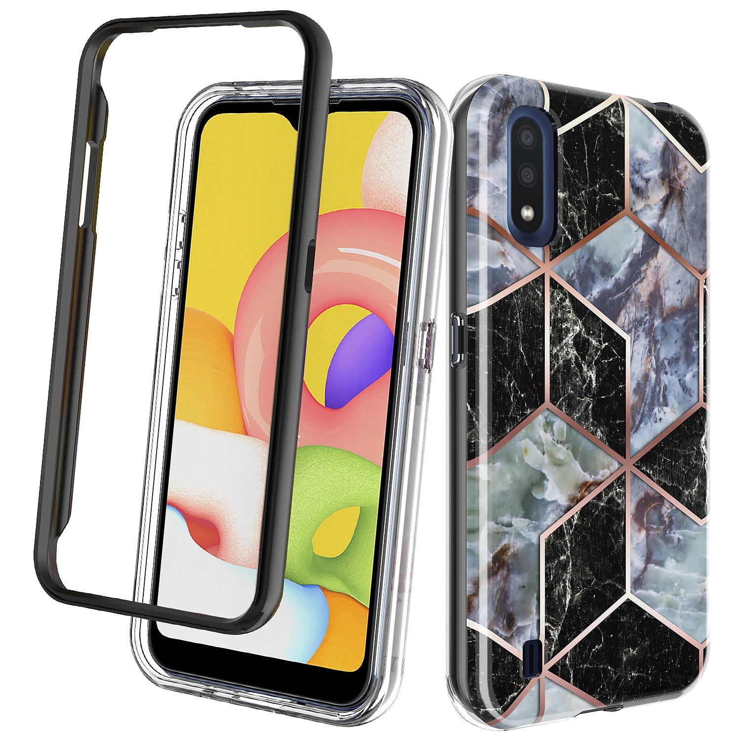 Samsung Galaxy A01 Case, Rosebono Hybrid Dual-Layered IMD Design ...