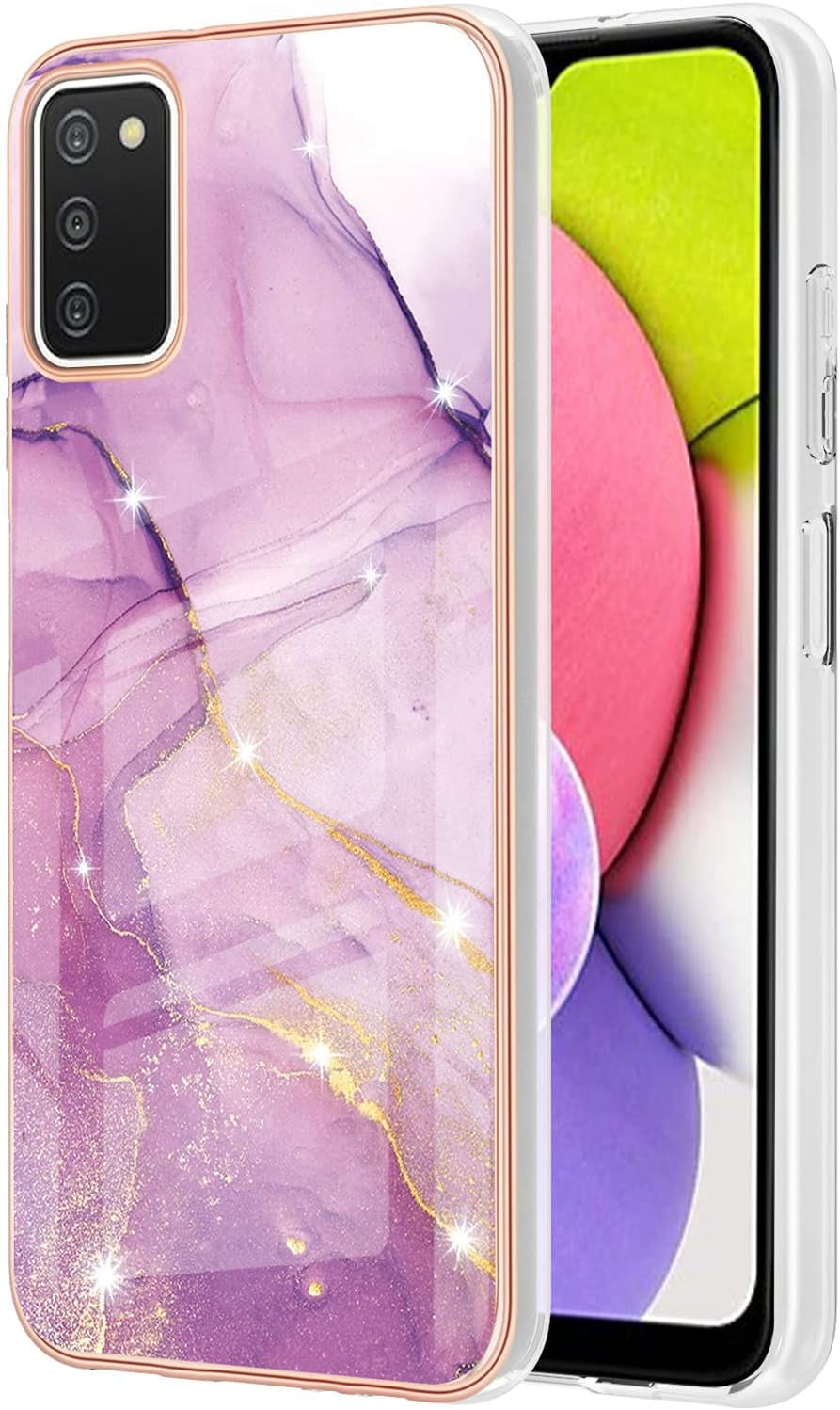 for Samsung Galaxy A03S Case, Soft TPU + IMD Marble Pattern Slim Design ...