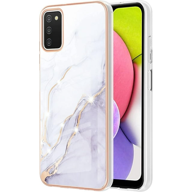 for Samsung Galaxy A03S Case, Soft TPU + IMD Marble Pattern Slim Design ...