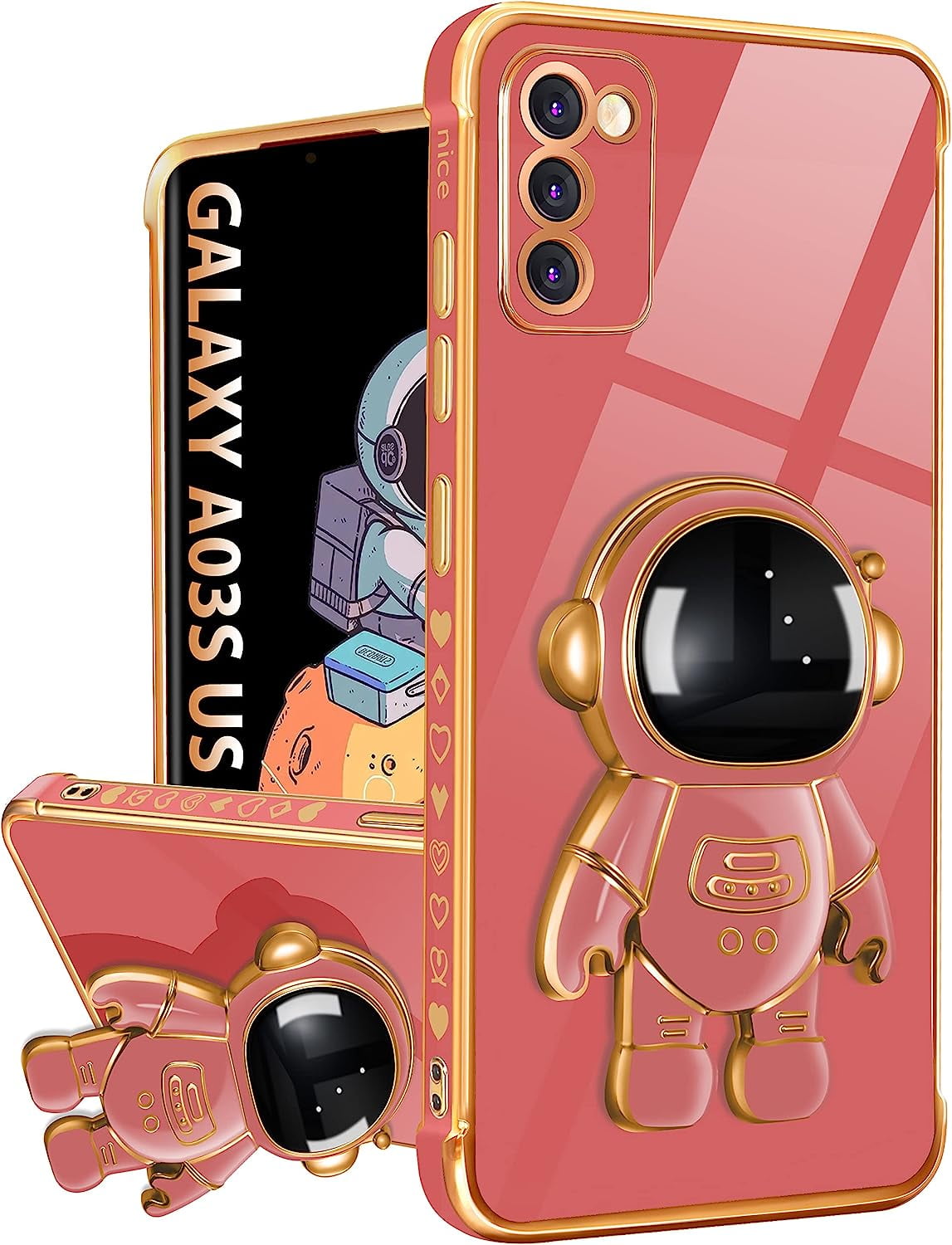 For Samsung Galaxy A03s Case with Astronaut Stand, Women Girls Galaxy ...