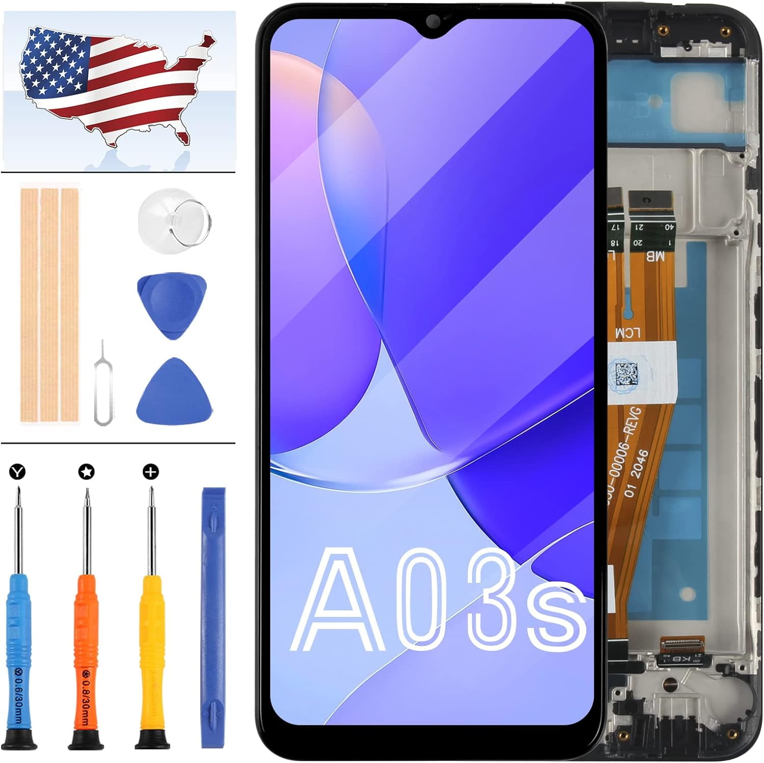 for Samsung Galaxy A03s LCD Screen Replacement for SM-A037F SM-A037F/DS ...