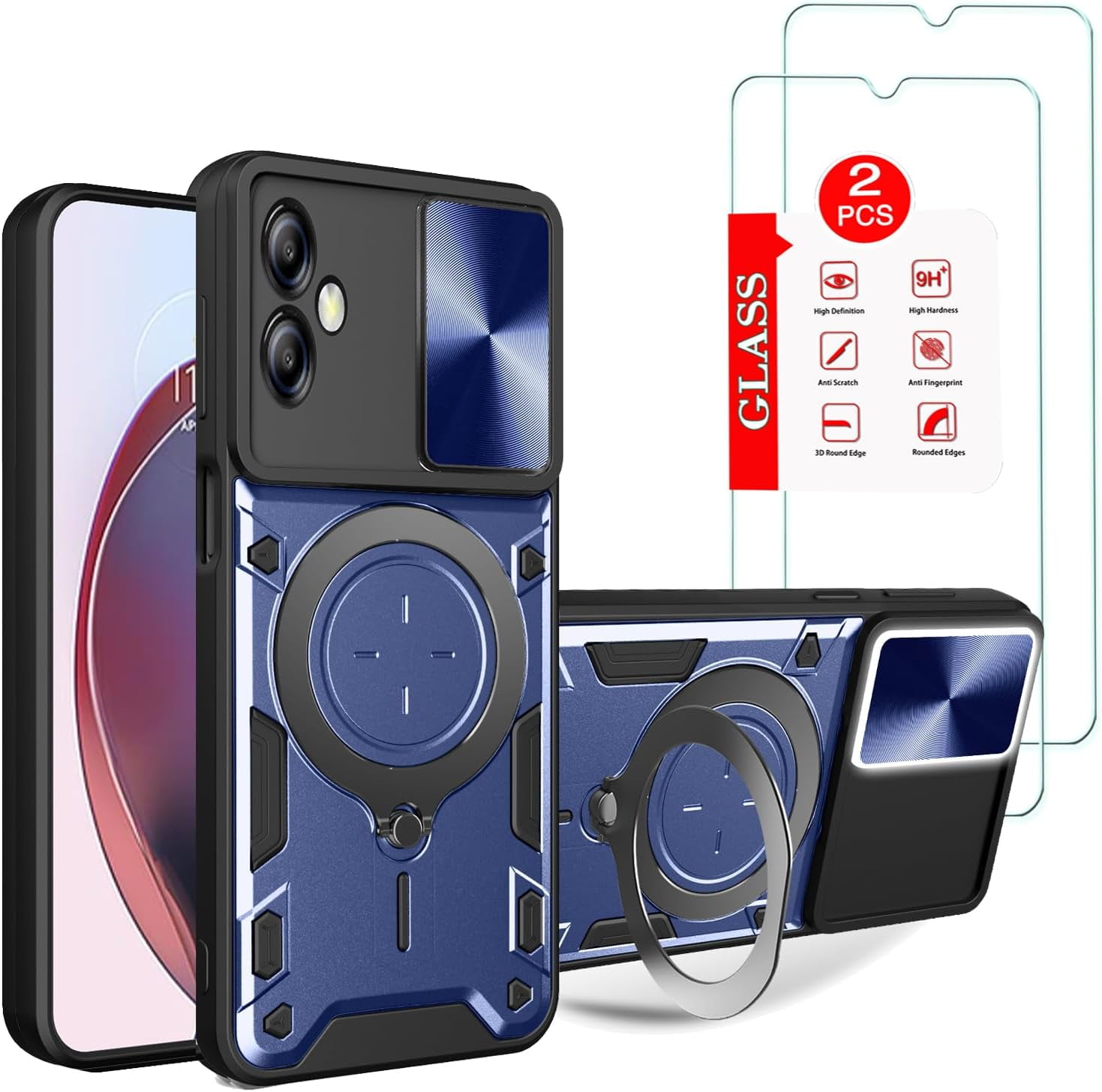 for Samsung Galaxy A04E Case with [2 Pack] Tempered Glass Screen ...