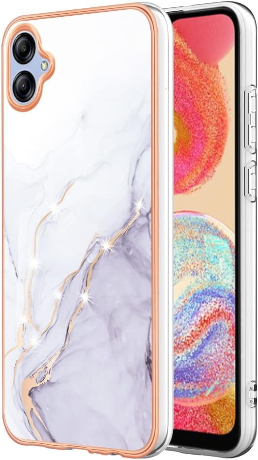 for Samsung Galaxy A04E Case, Soft TPU + IMD Marble Pattern Slim Design ...