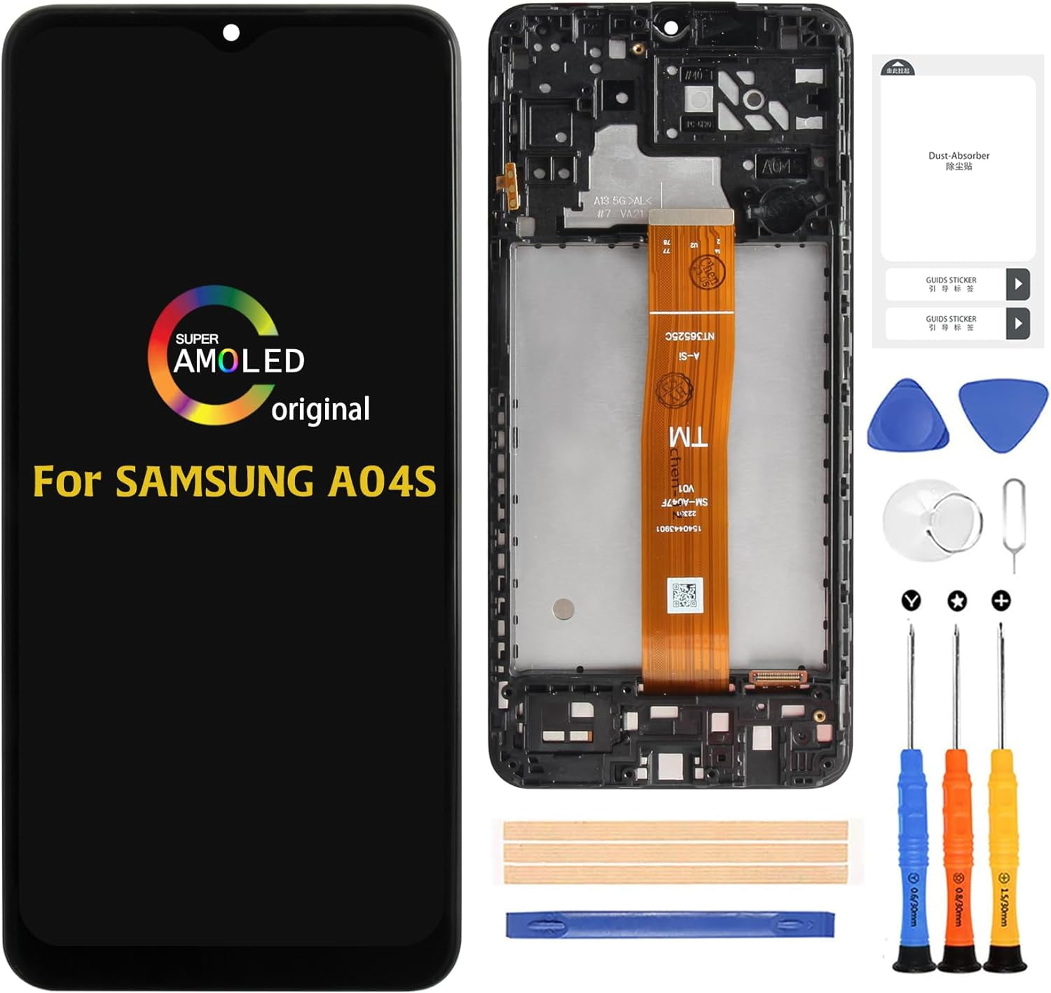 for Samsung Galaxy A04s A047 Screen Replacement with Frame Touch Screen ...