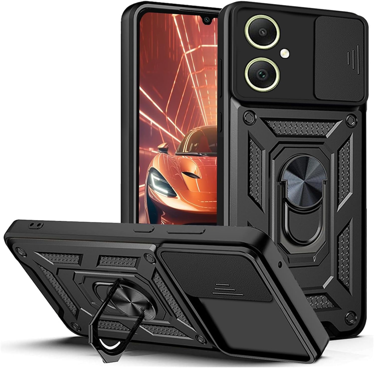 for Samsung Galaxy A05 Case with Slide Camera Cover for Men, Military ...