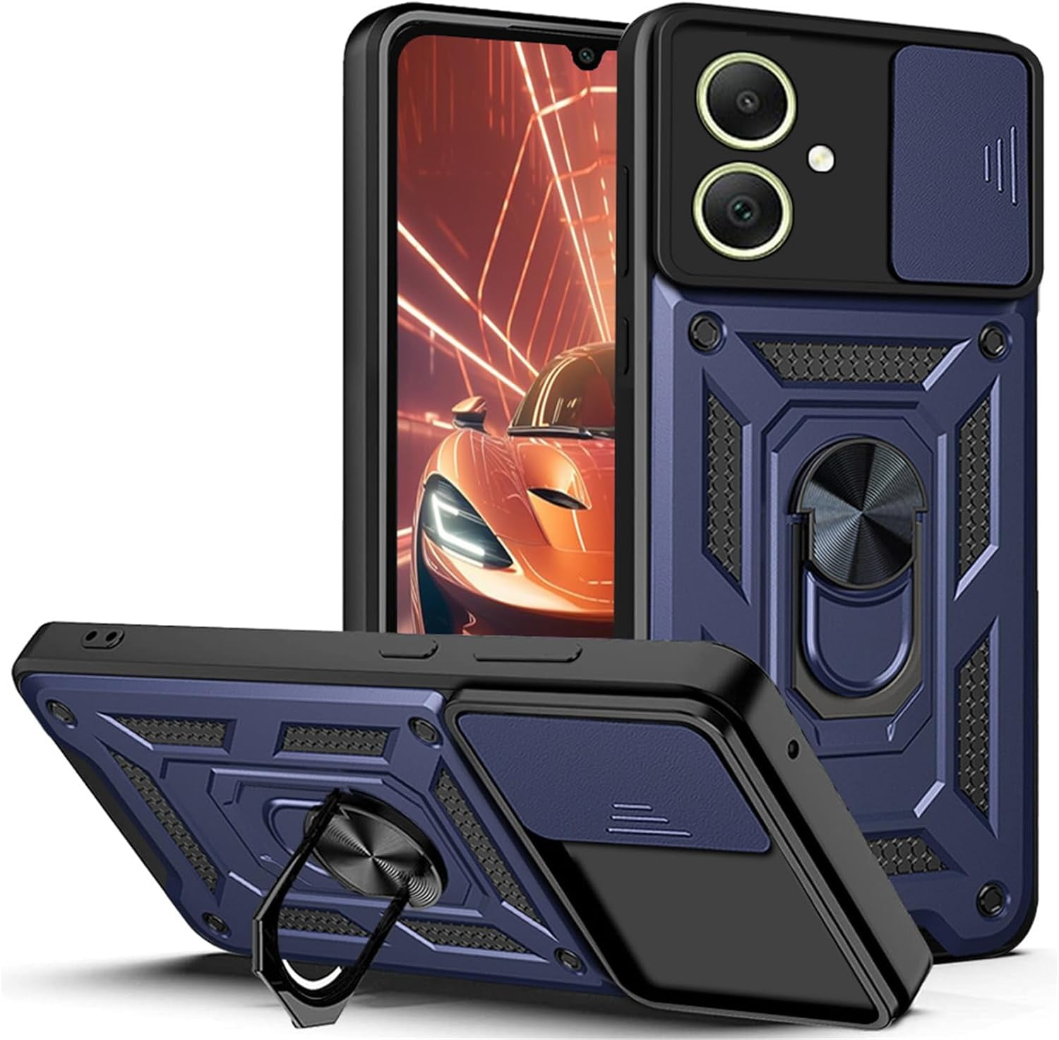 for Samsung Galaxy A05 Case with Slide Camera Cover for Men, Military ...