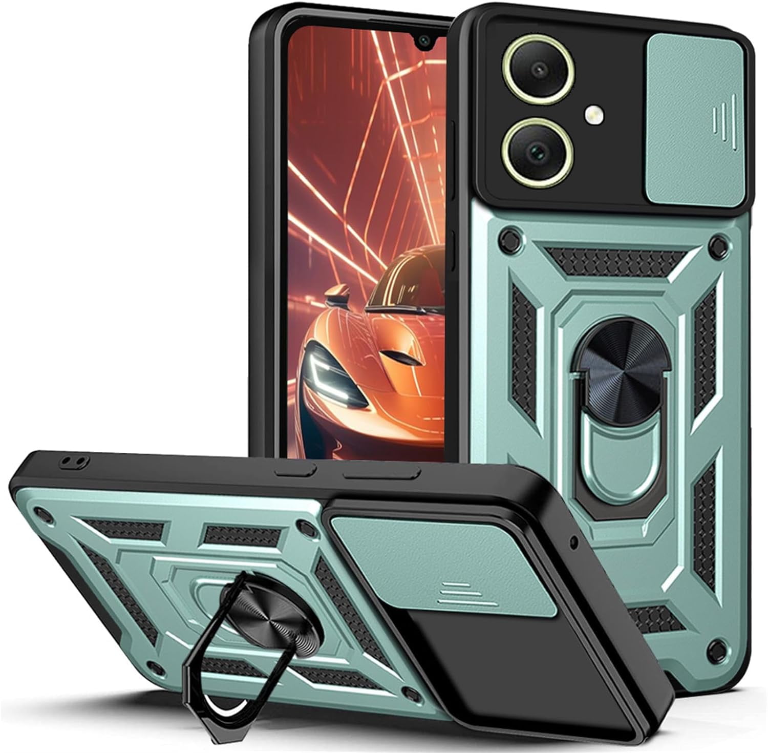 for Samsung Galaxy A05 Case with Slide Camera Cover for Men, Military ...