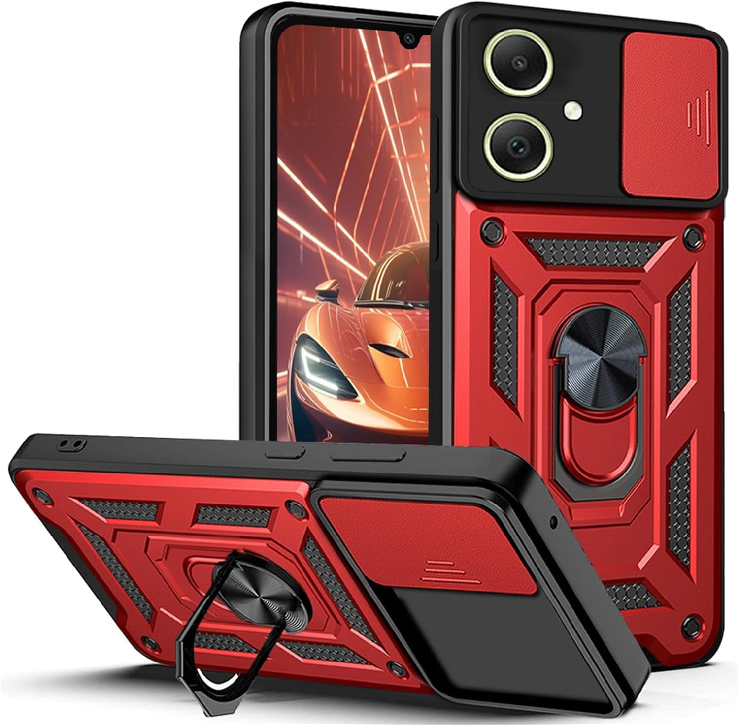 for Samsung Galaxy A05 Case with Slide Camera Cover for Men, Military ...