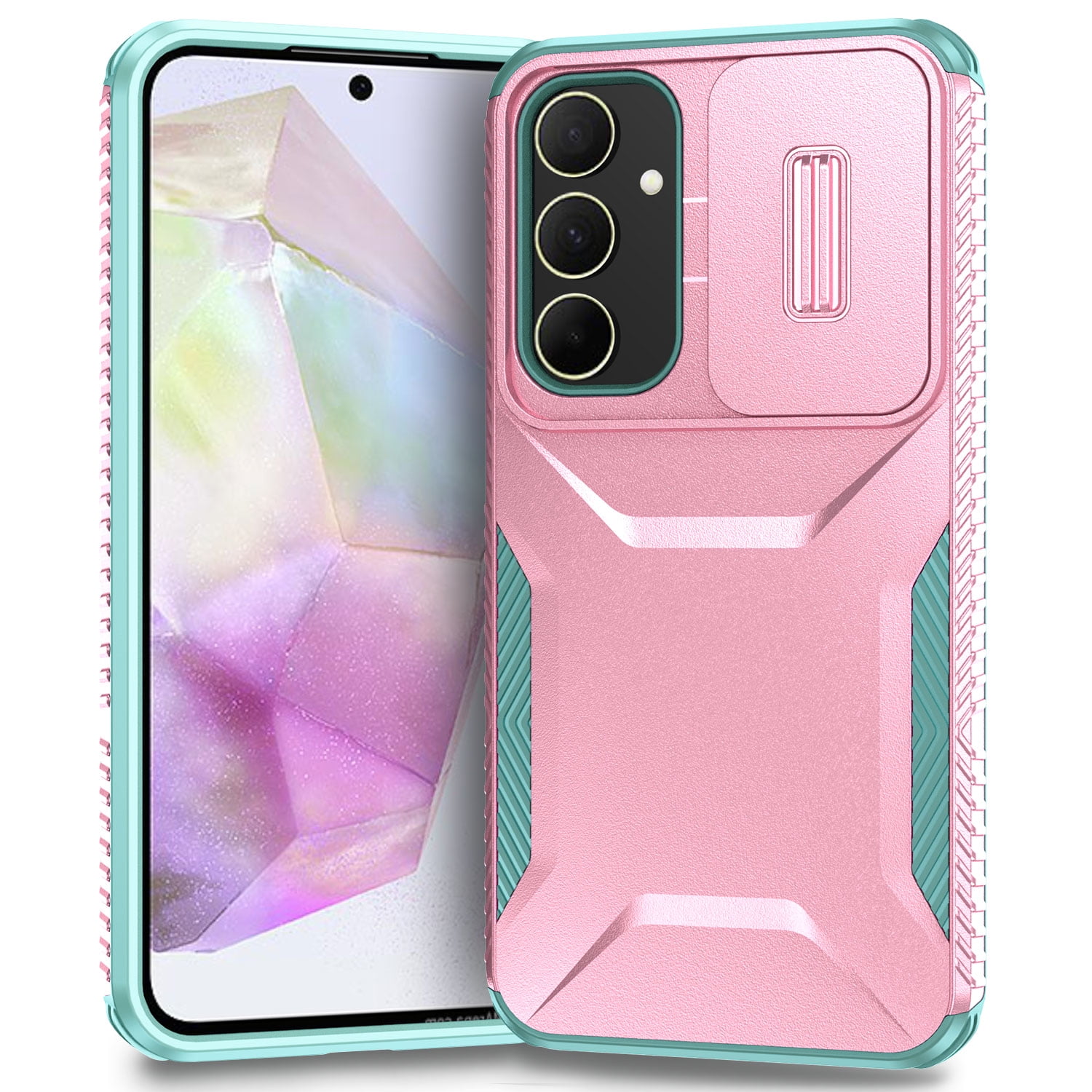 for Samsung Galaxy A05S Case: Dual Layer Protective Heavy Duty Camera Lens Slide Cover ...