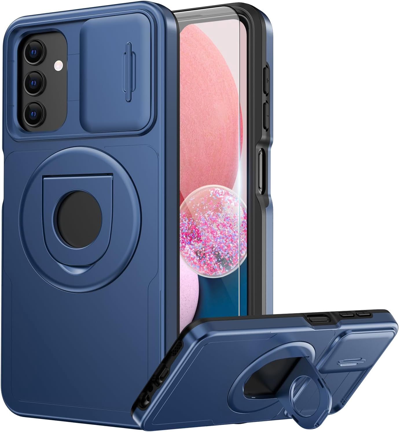 for Samsung Galaxy A05S Case with Sliding Camera Lens Cover and Glass ...